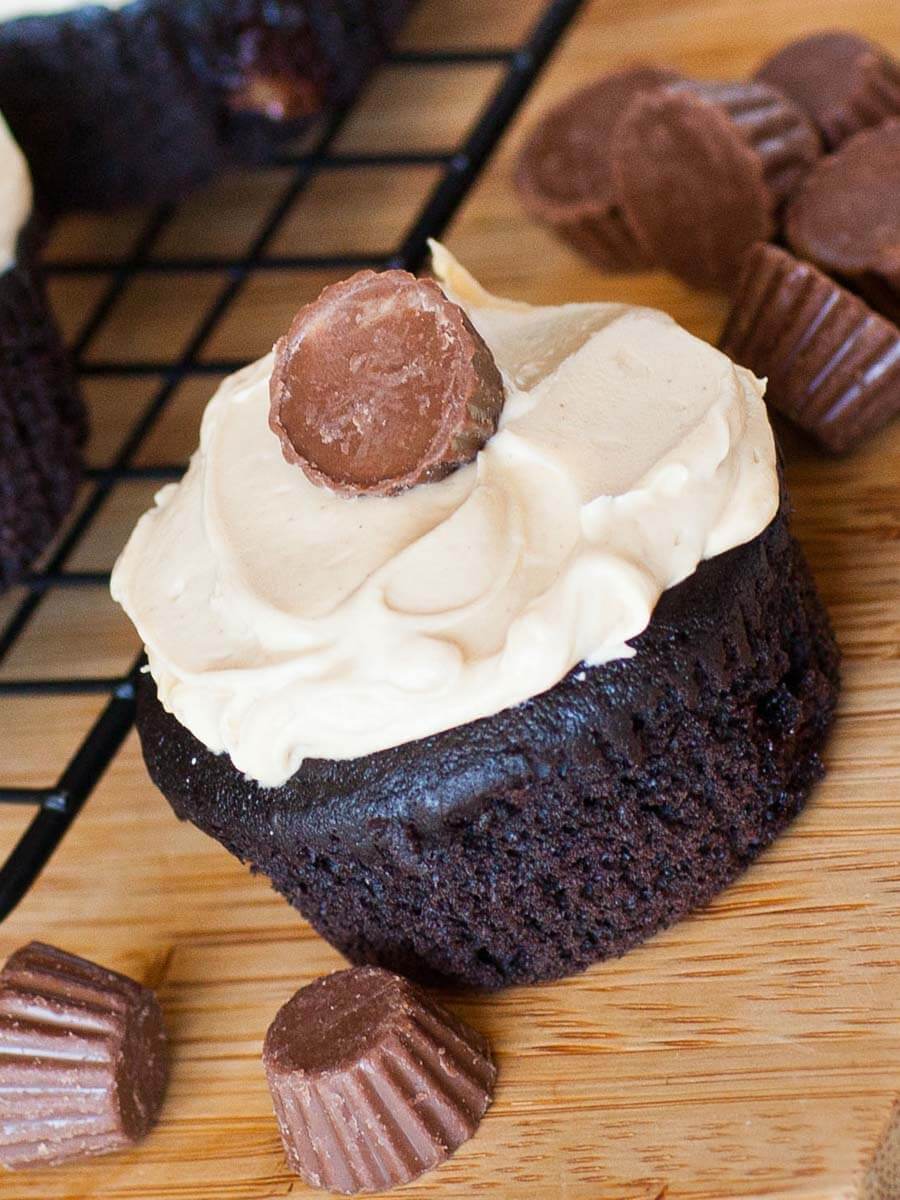 Chocolate Peanut Butter Cupcakes (video) - Tatyanas Everyday Food